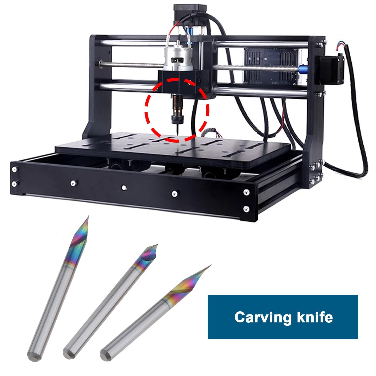 The Lord of the Tools 3PCS 1/8” Shank V-Groove CNC Router Bits 20/30/60 ...