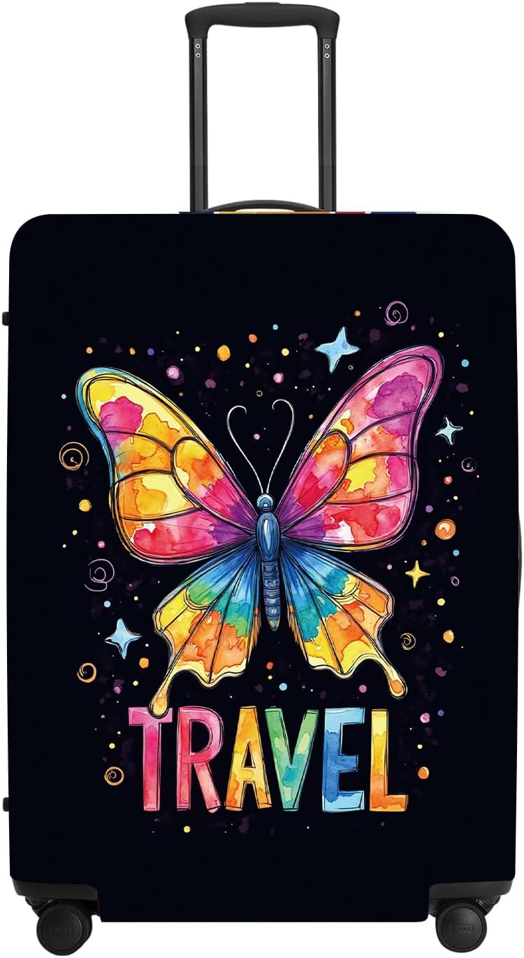 Amazon.com | Colorful Butterfly Stars Suitcase Cover, UV Resistant ...