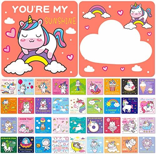 Amazon.com: Pink Unicorn Lunch Box Notes for Girls 108 Pack Magical ...