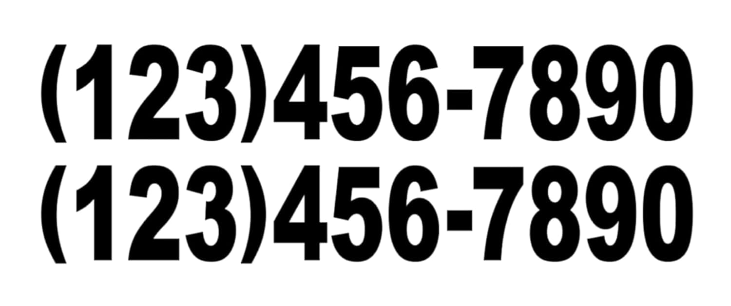 Amazon.com: Set of 2 Custom Phone Number Decals For Commercial Trucks ...