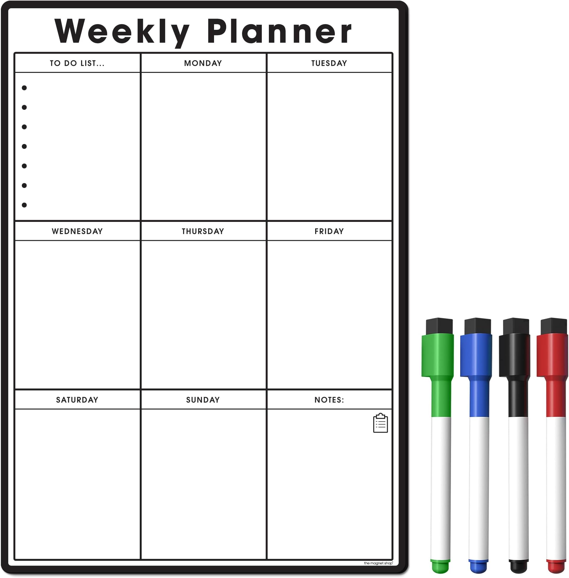 TMS Magnetic Weekly Planner and Organiser A4 | Custom Whiteboard for ...