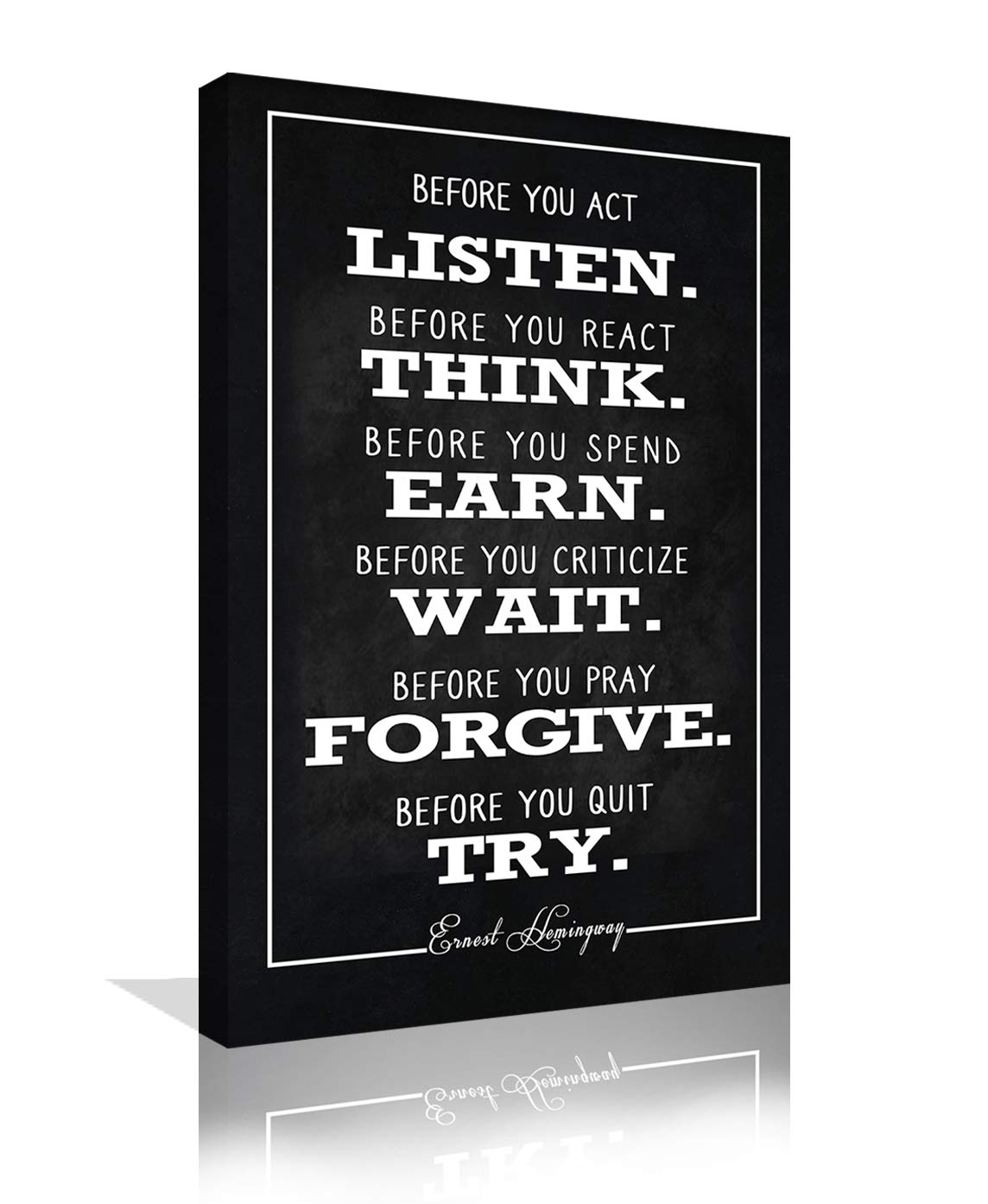 Amazon.com: Ernest Hemingway Quote Poster Inspirational Wall Art ...