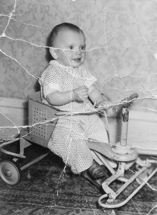 Old Damaged Photographs Of Babies