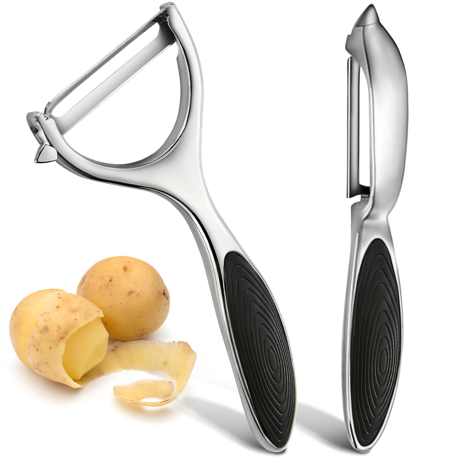 Potato Peeler, Peeler, Ergonomic, Rust-Free Carbon Steel Blade ...