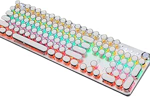 Gaming Keyboards Retro Electroplating knob Luminous Mechanical Keyboard ...