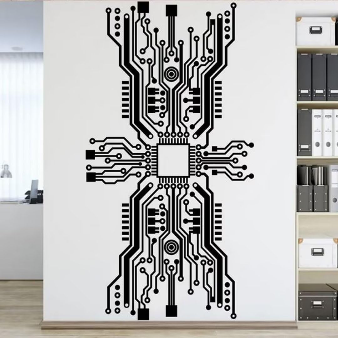 Amazon.com: Circuit Board Chip Wall Sticker Tech Technology CPU ...