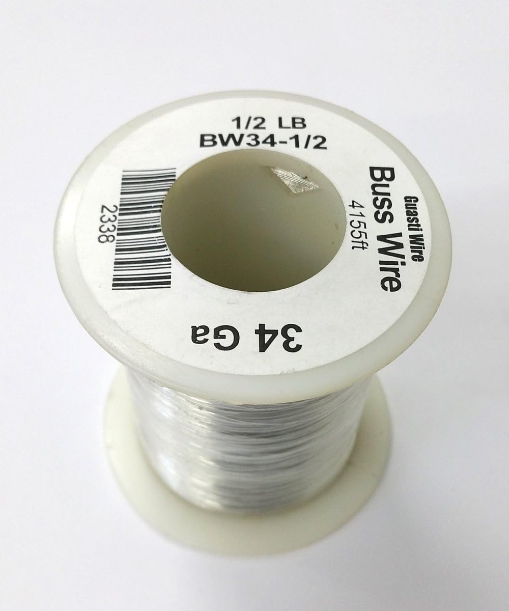 GPW 34AWG Bare Tinned Copper Bus Wire - 1/2 Pound Roll - Speaker Cables ...