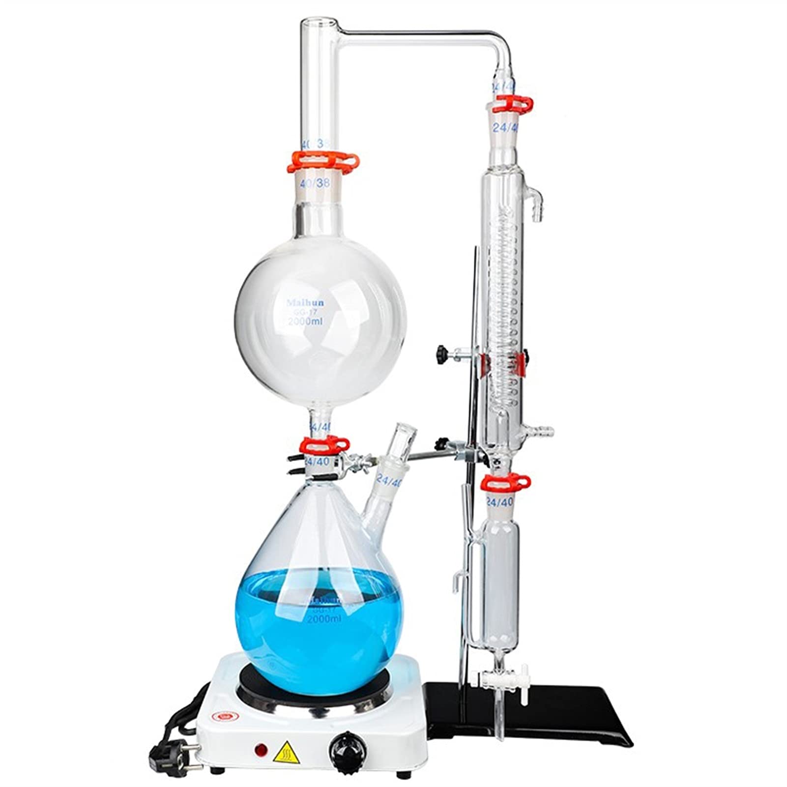 Beaghty 2000ml Lab Glassware Kit Glass Distillation Industrial Science ...