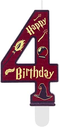 Amazon.com: Magic Wizard Theme Birthday Candles Number 4,Cake Topper ...