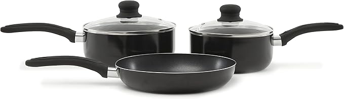 Sabichi 3 Piece Premium Non Stick Saucepan & Frying Pan Set - Induction ...