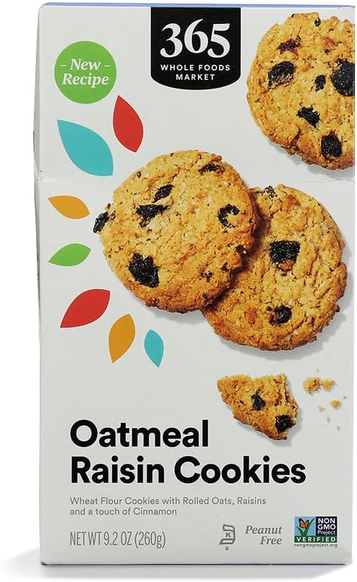 Amazon.com: 365 by Whole Foods Market Oatmeal Raisin Cookies, 9.2 OZ ...