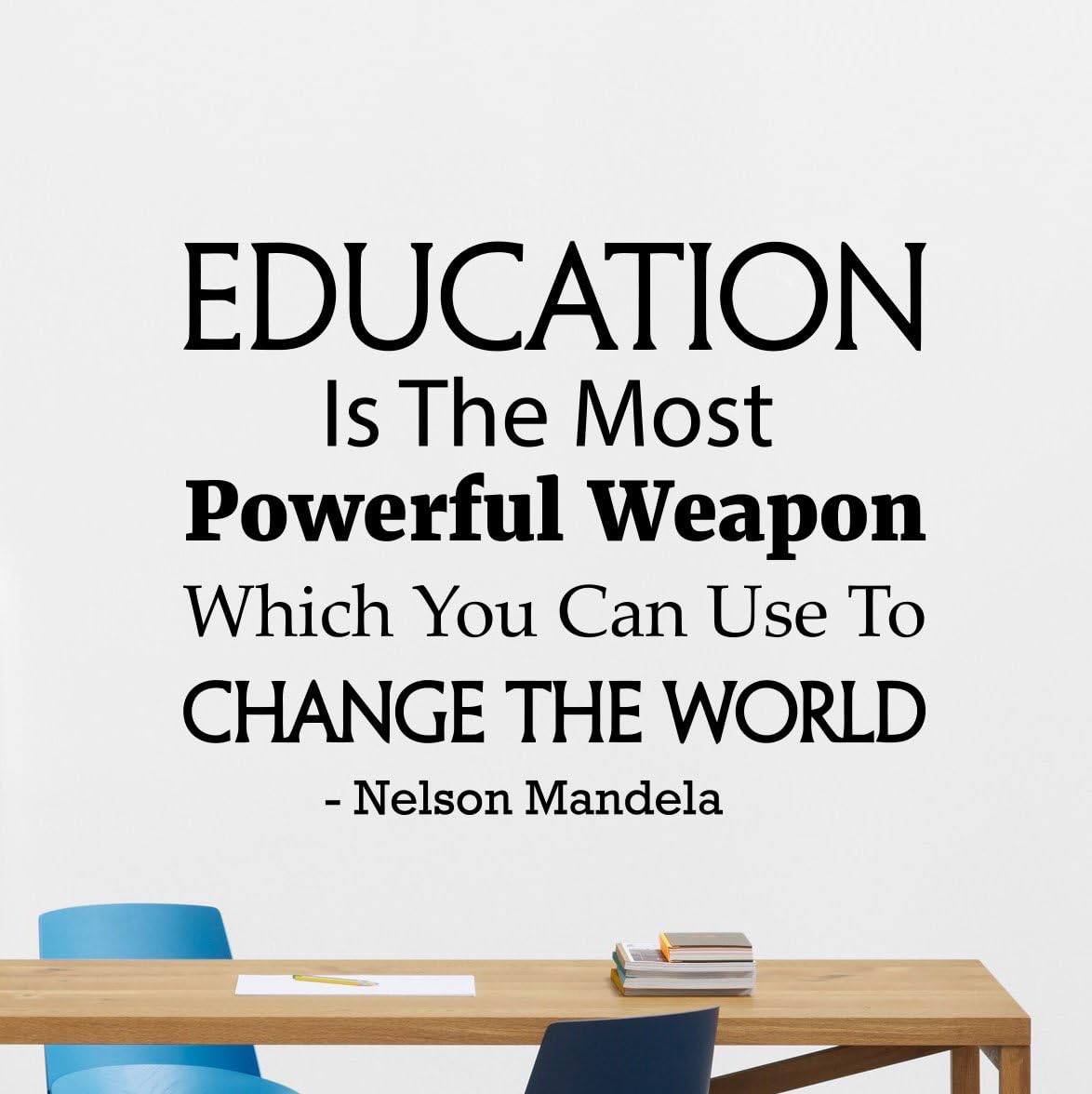 Amazon.com: Education Quote Wall Decal Nelson Mandela Education is The ...