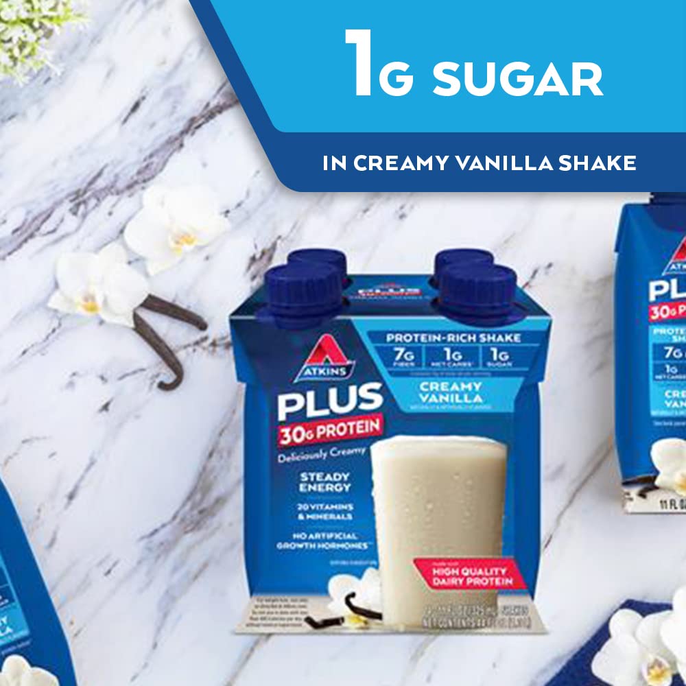 Snapklik.com : Creamy Vanilla PLUS Protein Shake, 30g Protein, 7g Fiber ...