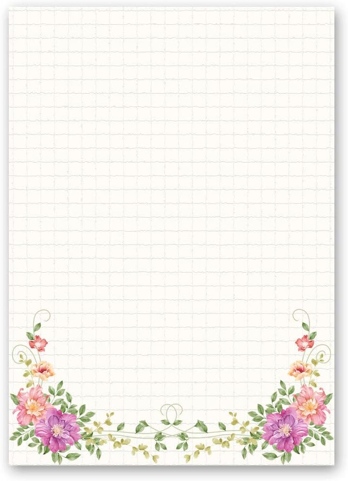 20 Blatt Briefpapier BLÜTENZEIT - DIN A4 Format - Blumen & Blüten ...