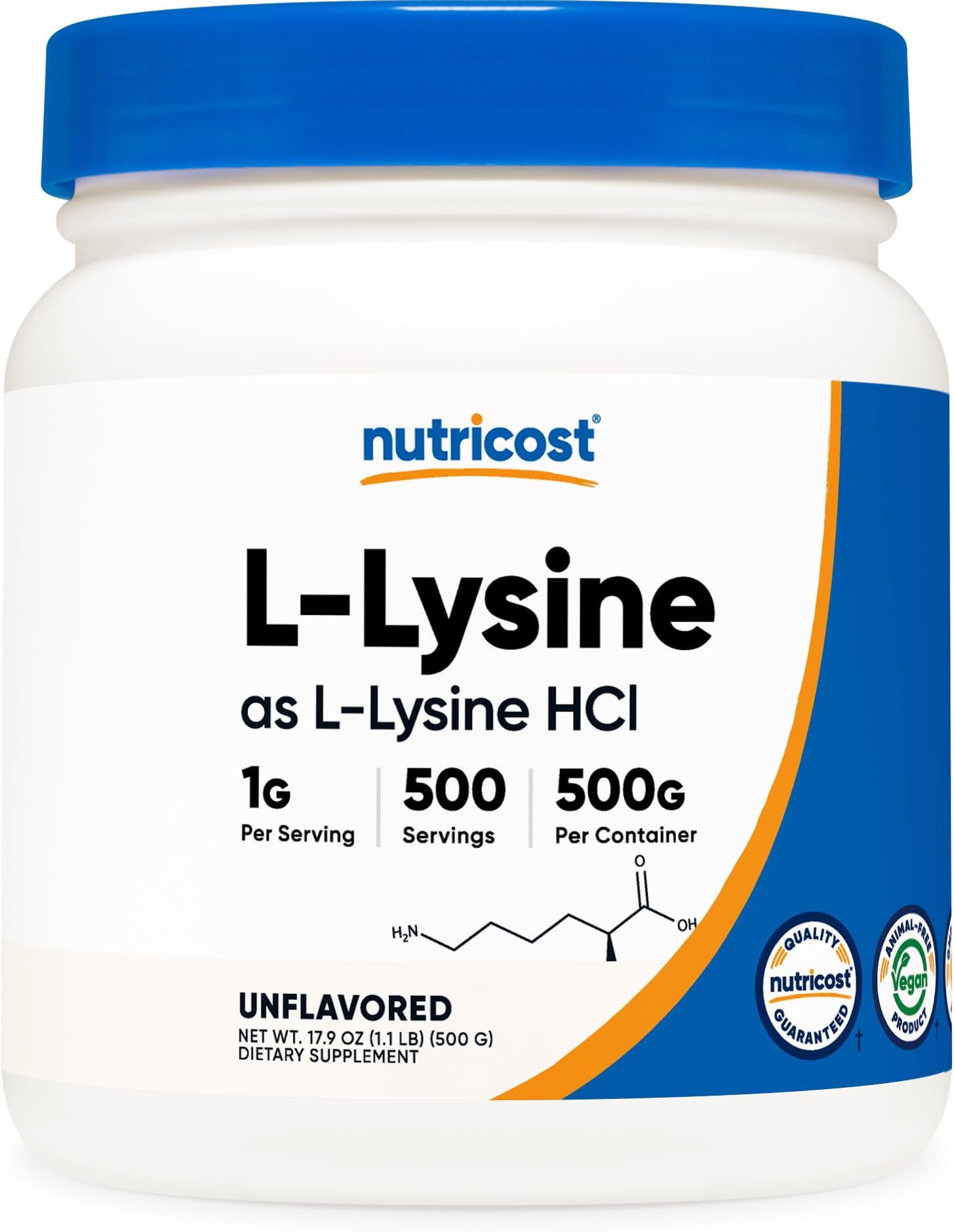 Amazon.com: Nutricost L-Lysine Powder 500 Grams - Pure L-Lysine, Non ...