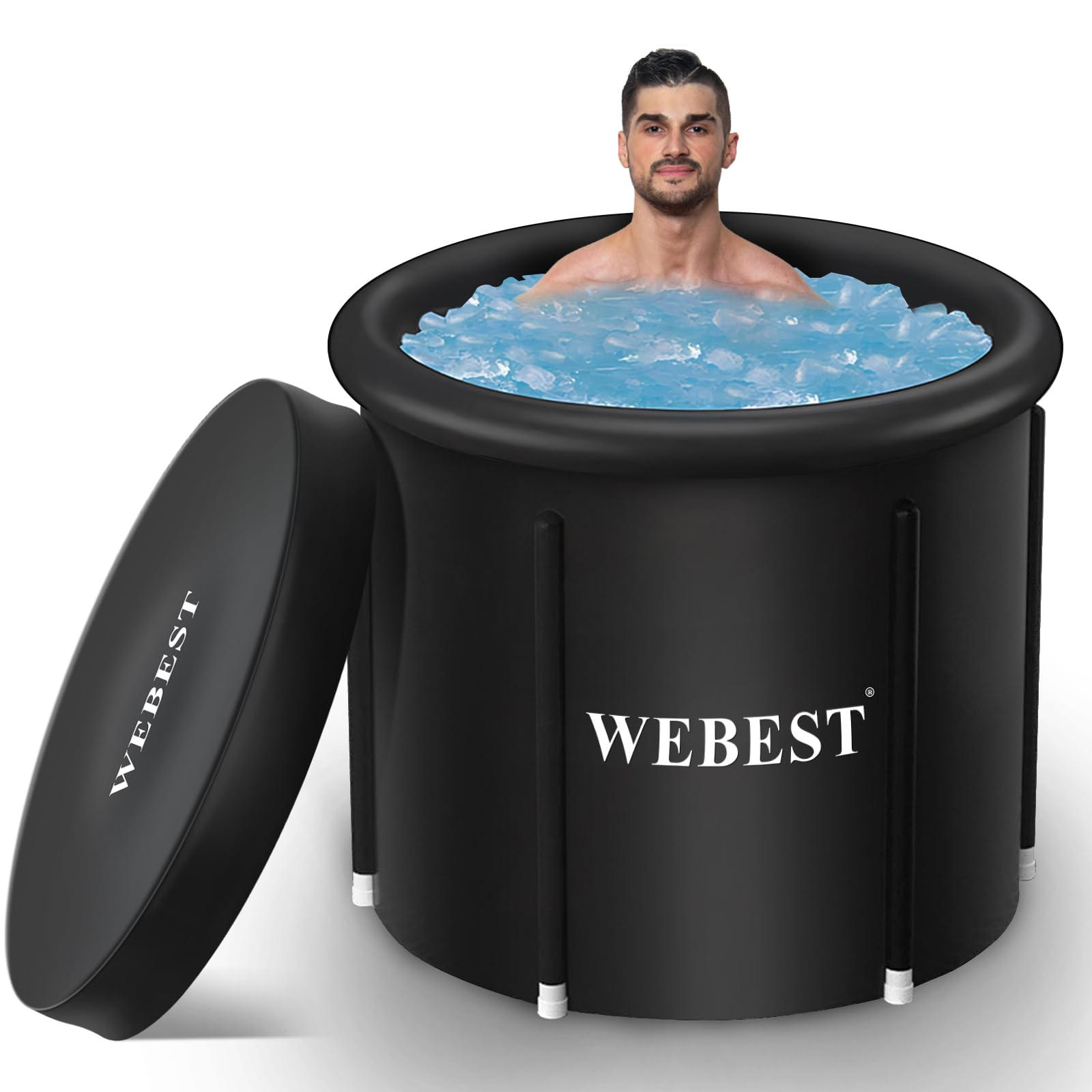 Cold Plunge Tub XL, 112 Gal Capacity Portable Bathtub Adult with Cover ...