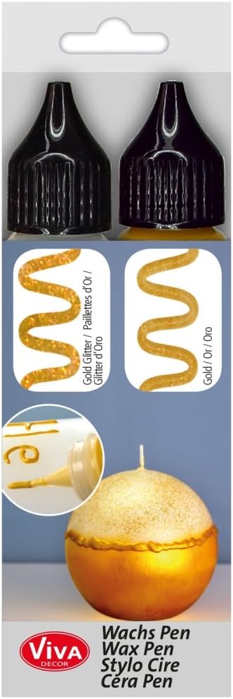 Amazon.com: Viva Decor Candle Pen 2 x 0,95 Fl oz -Gold & Glitter Set ...