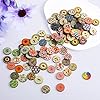 100PCS Wooden Buttons for Crafting, Assorted Vintage Round Knitting ...