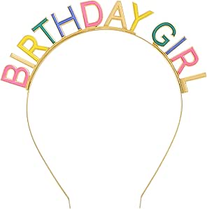 Amazon.com: Happy Birthday Crown Rainbow Birthday Girl Headband ...
