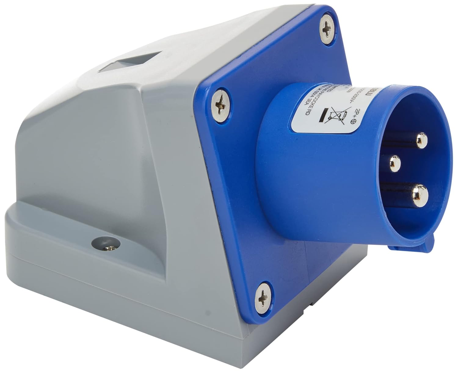 MK Commando K9701 16A 2P+E 200-250V Angled Appliance Inlets (IP44 ...