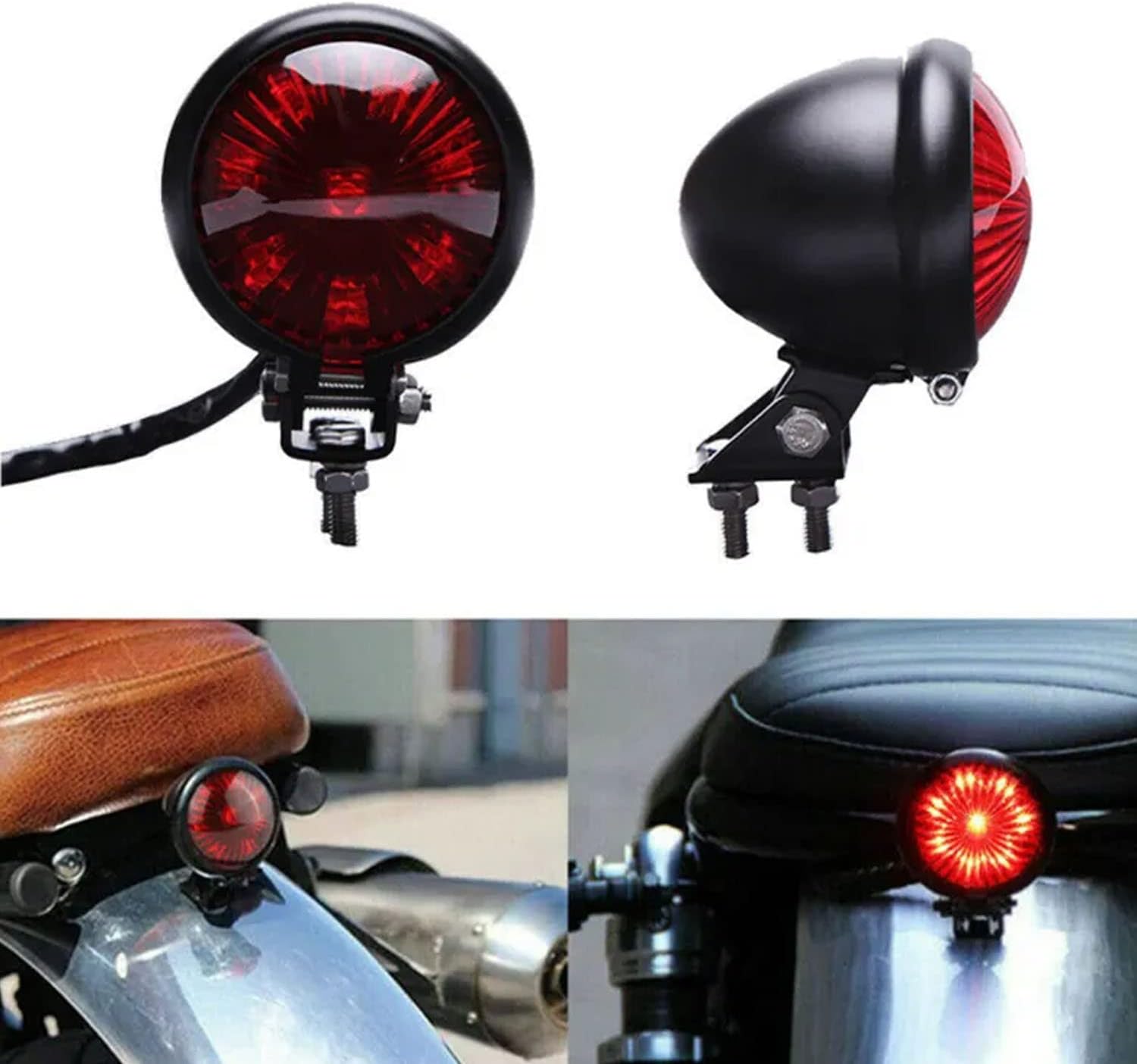 Vagary Motorcycle Tail Light LED Bates Style Bullet Brake Stop Rear ...