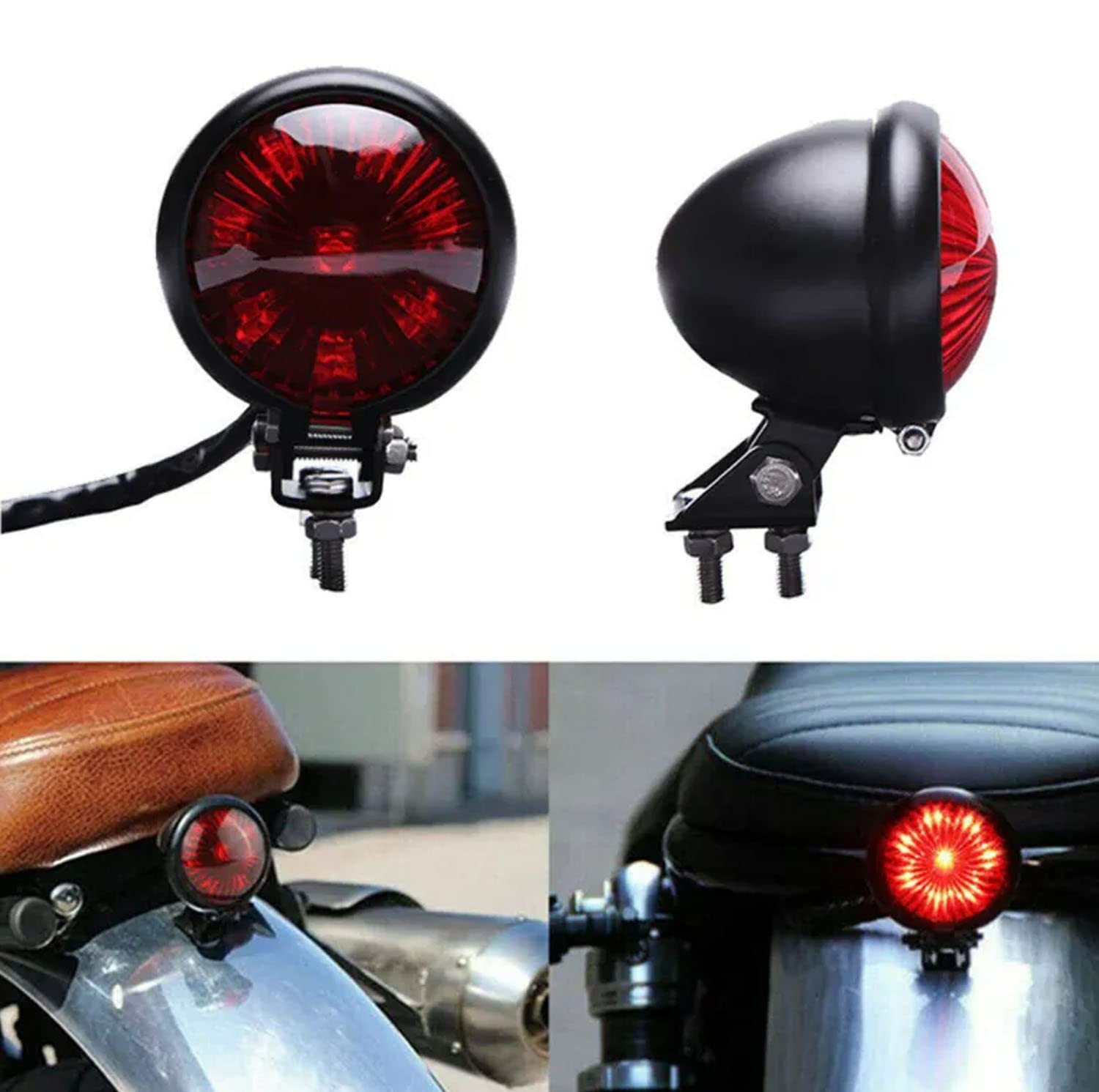 Vagary Motorcycle Tail Light LED Bates Style Bullet Brake Stop Rear ...