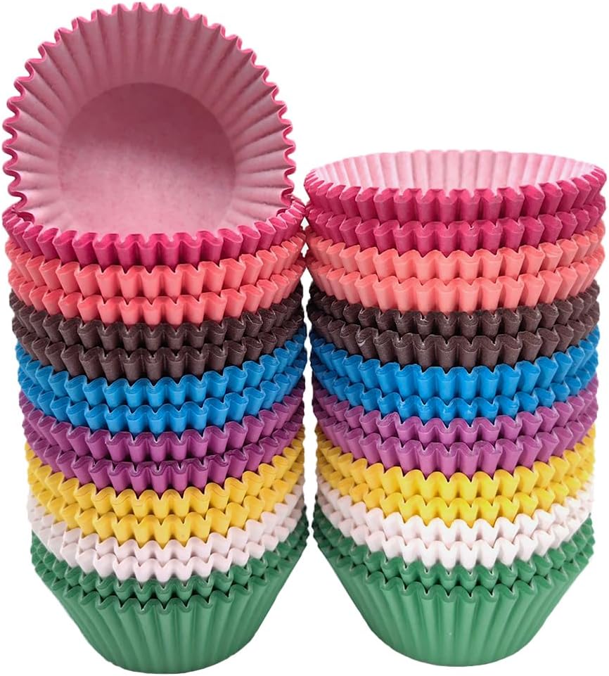 Amazon.com: Mkustar 300 Count Mini Cupcake Liners Polka Dots Baking ...