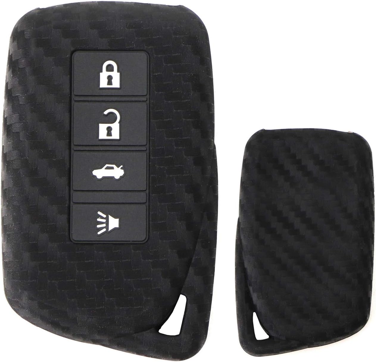 Amazon.com: iJDMTOY Carbon Fiber Pattern Soft Silicone Key Fob Cover ...