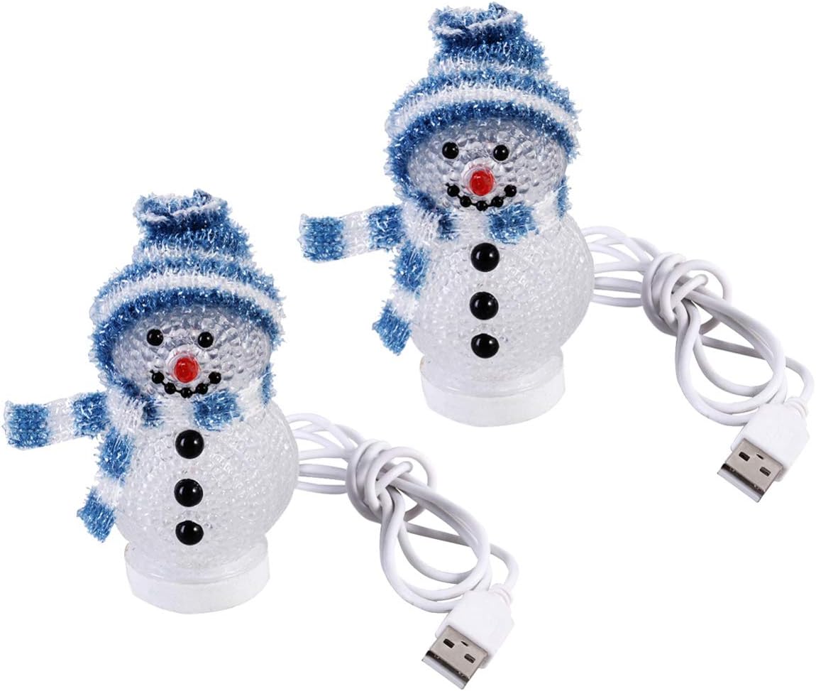 Amazon.com: Honoson 5 Pieces 7 Colors Changing Glowing Snowmen Light ...