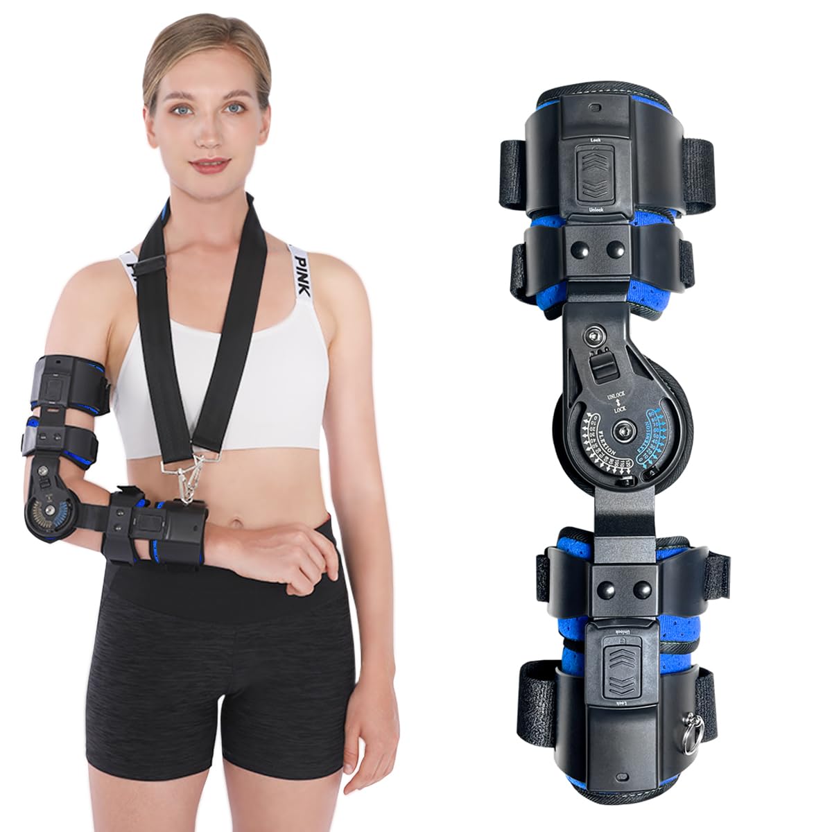 Buy SPOVE Hinged Elbow Brace, ROM Adjustable Splint Stabilizer Arm ...