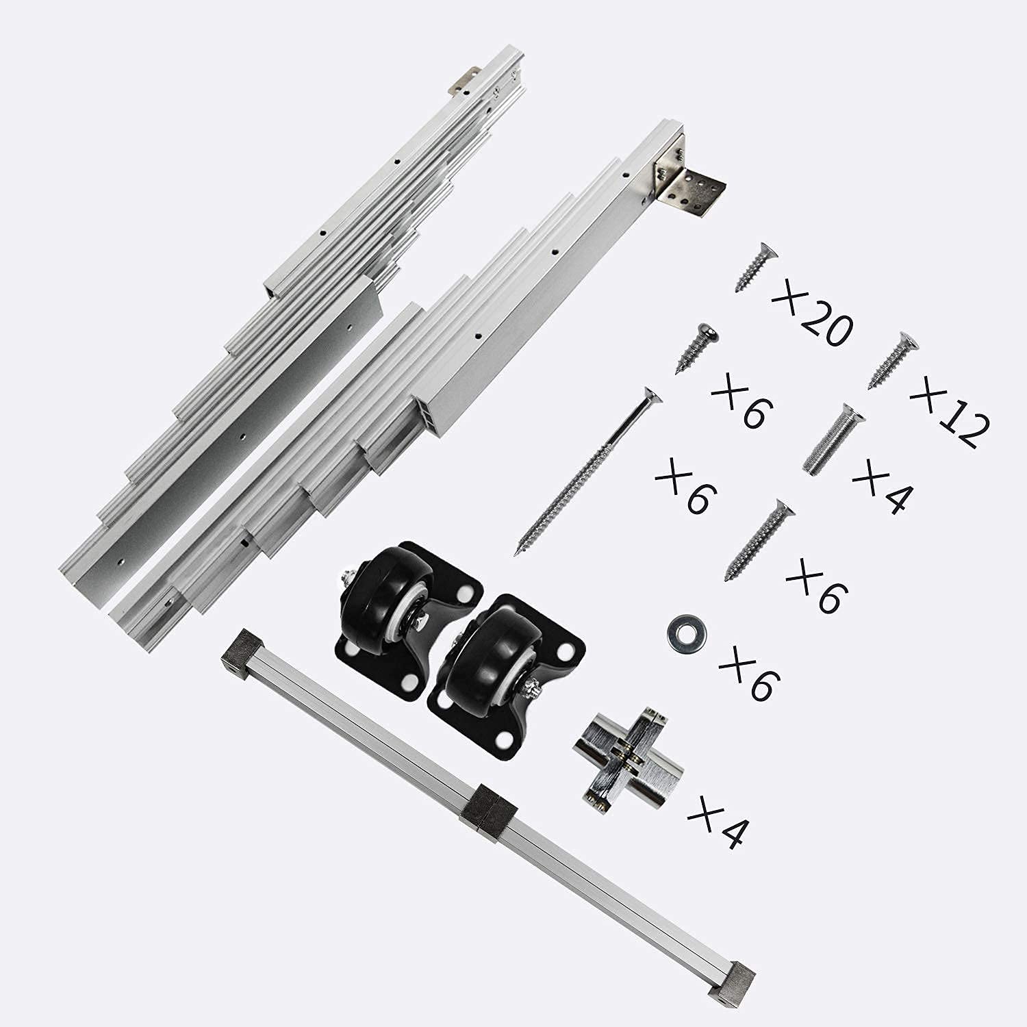 uyoyous Full Extension Table Slide 50 Inch with Silent Wheels Aluminum ...