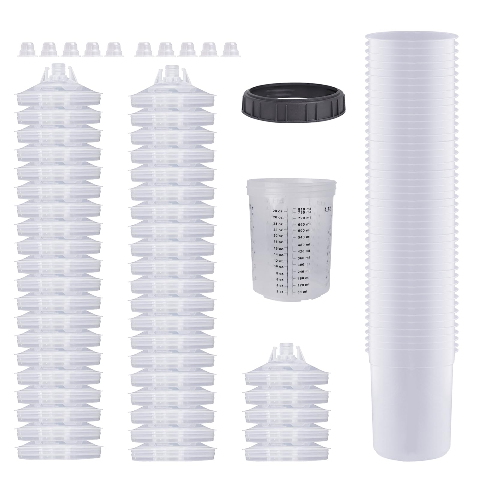 Amazon.com: Aflybltol Disposable Paint Cups for Automotive Paint Gun ...