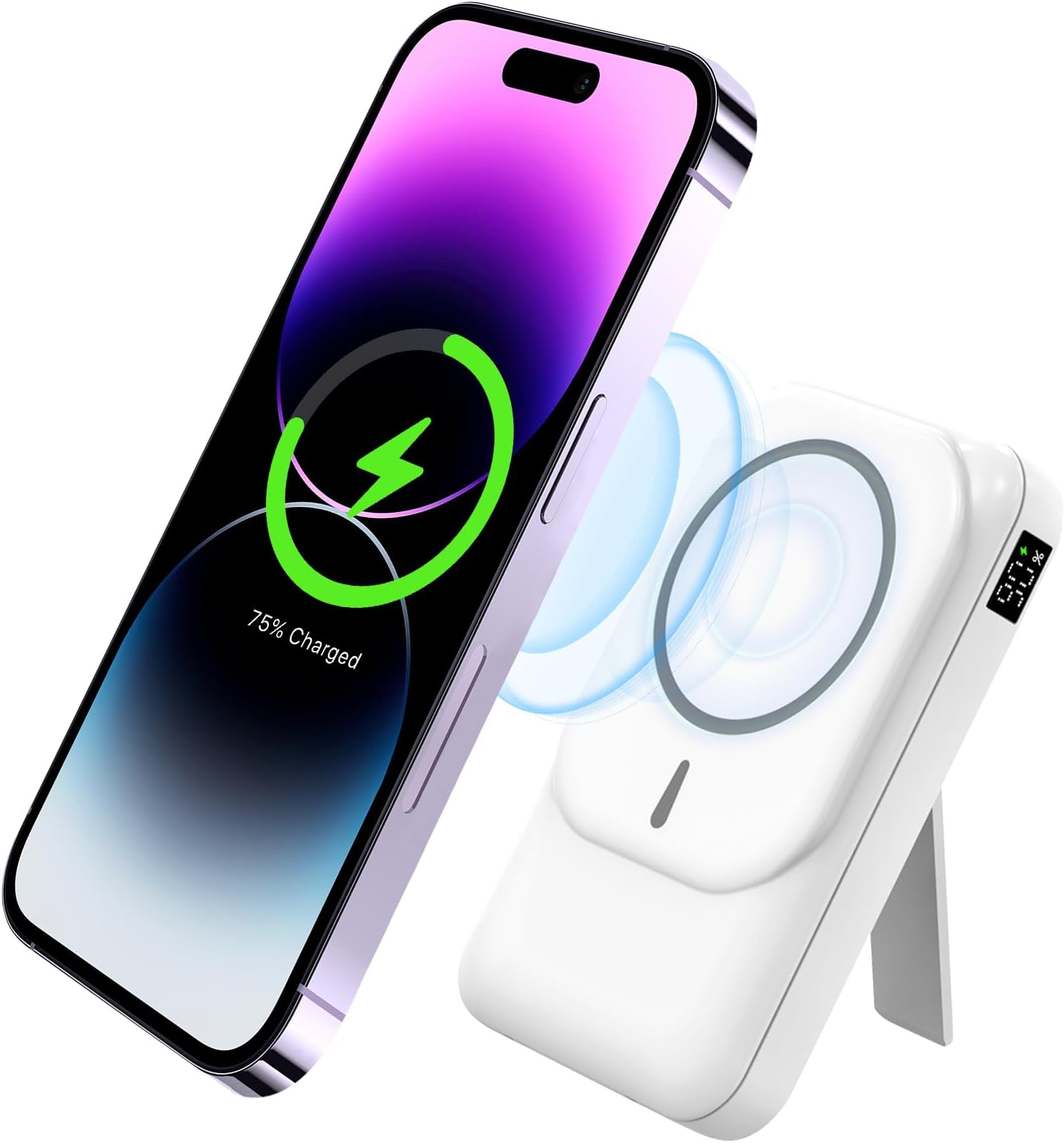 Amazon.com: Gladgogo Magnetic Power Bank, 10000mAh Wireless Portable ...