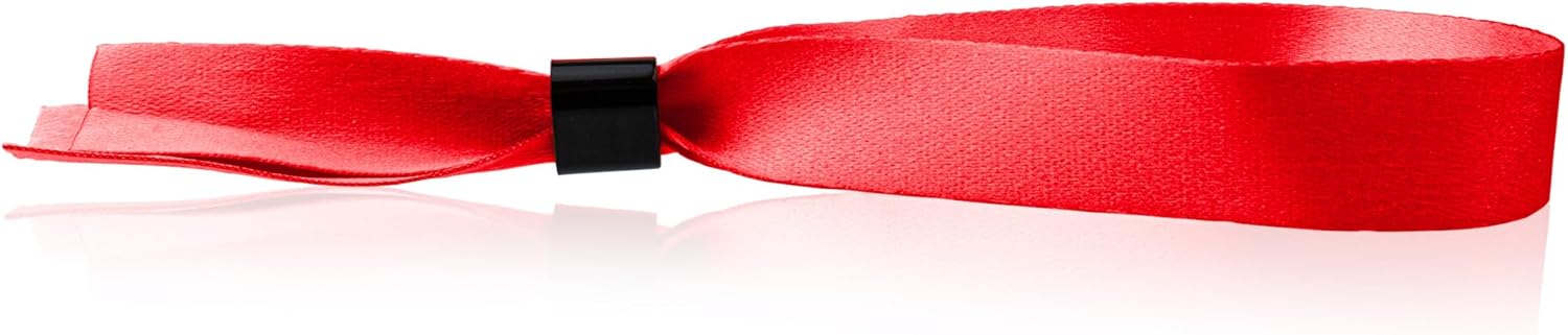 Amazon.com: 100 WristCo Cloth Event Wristbands - Red Fabric Bracelets ...