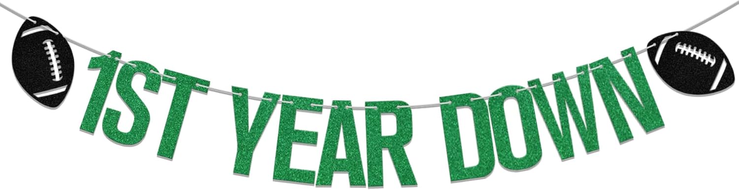 Amazon.com: 1st Year Down Banner, 1st Year Down Birthday Decorations ...