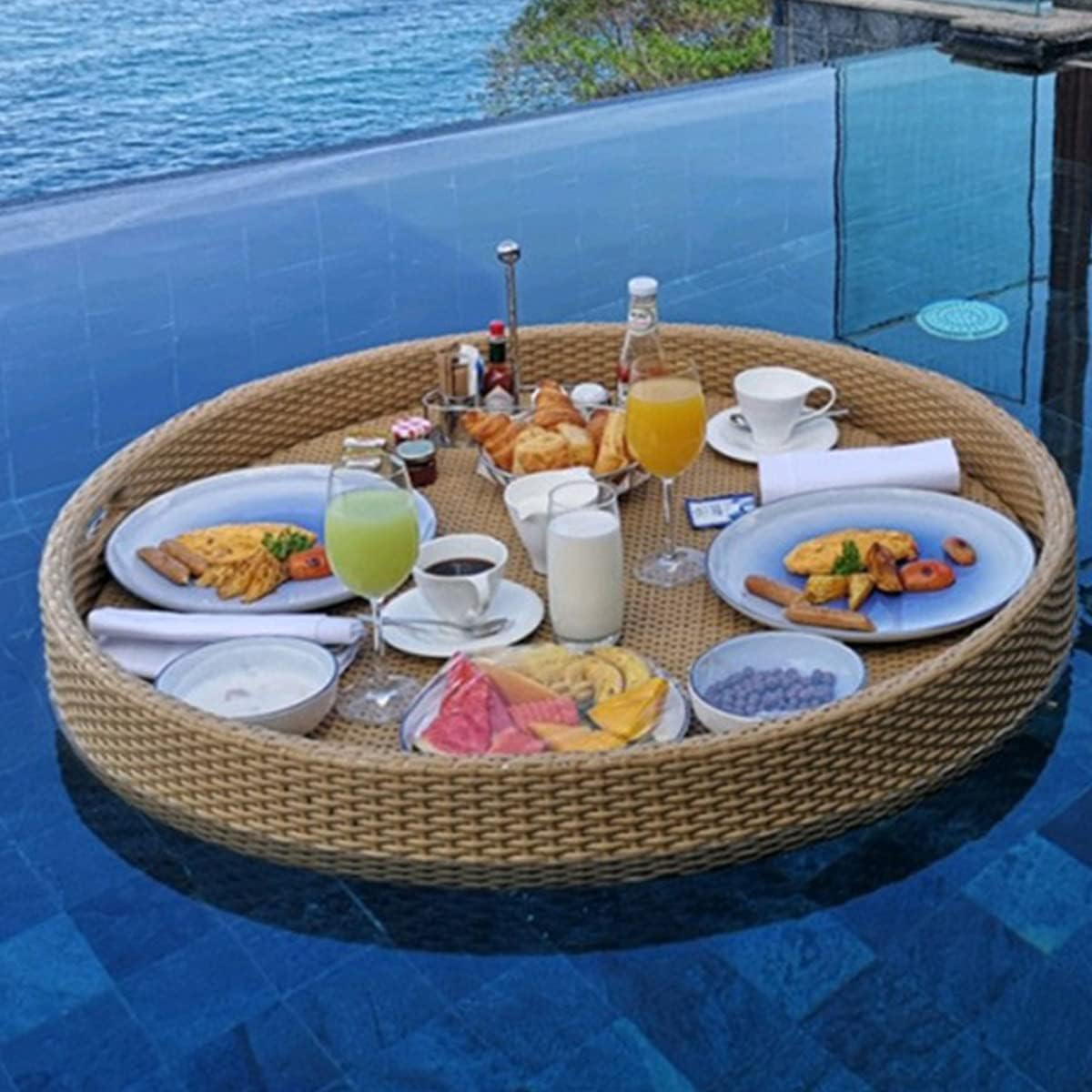 Amazon.com : TAHALI Floating Serving Trays Table Bar Round, Swimming ...