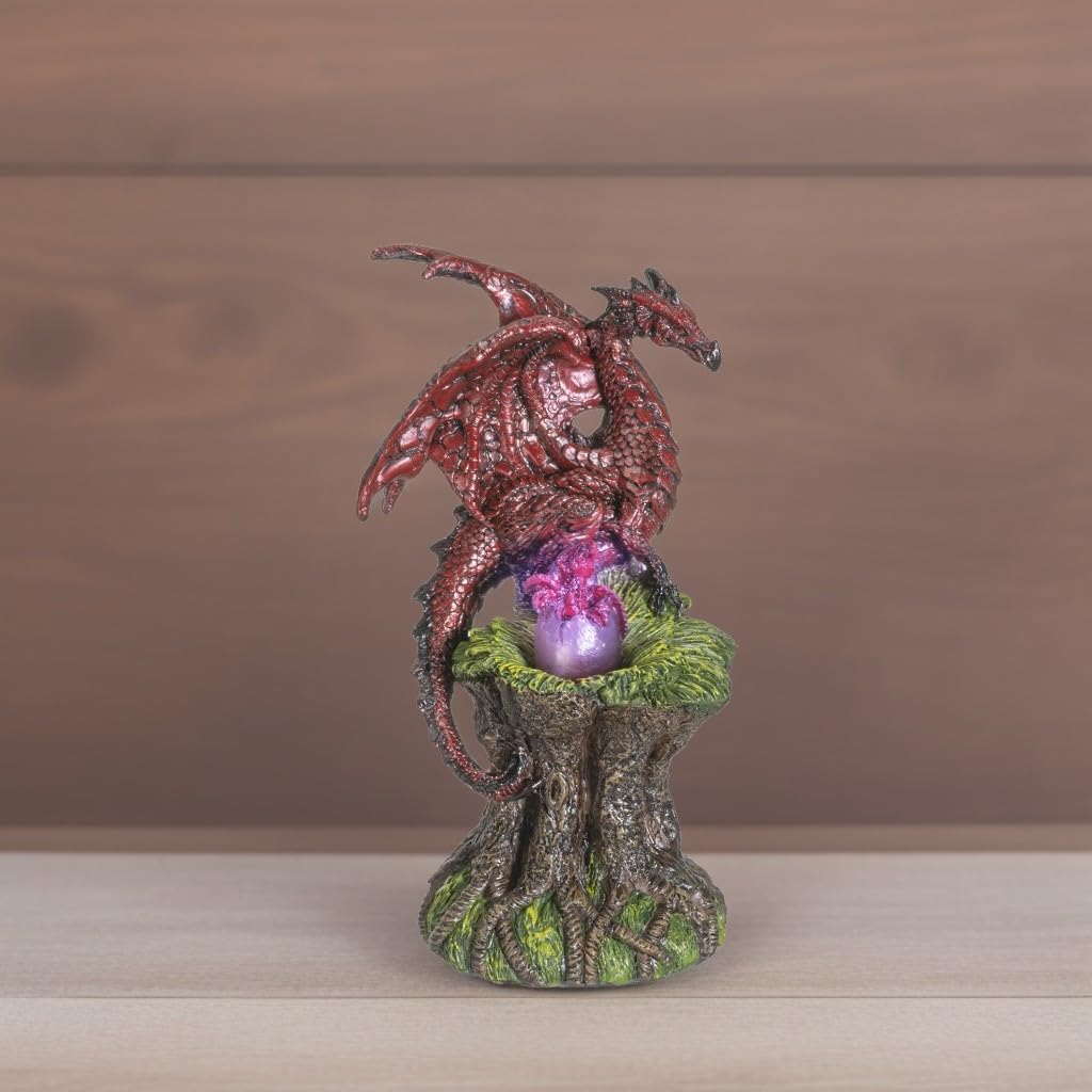 Amazon.com: ICE ARMOR 6.25" H Red Dragon Guarding Egg with LED Light ...