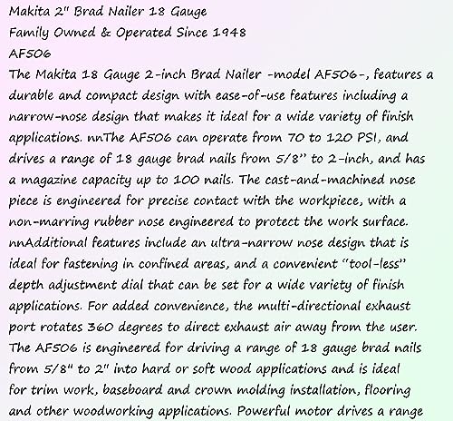 Multi Tool AF506 2” Brad Nailer 18 Gauge – Younaildit