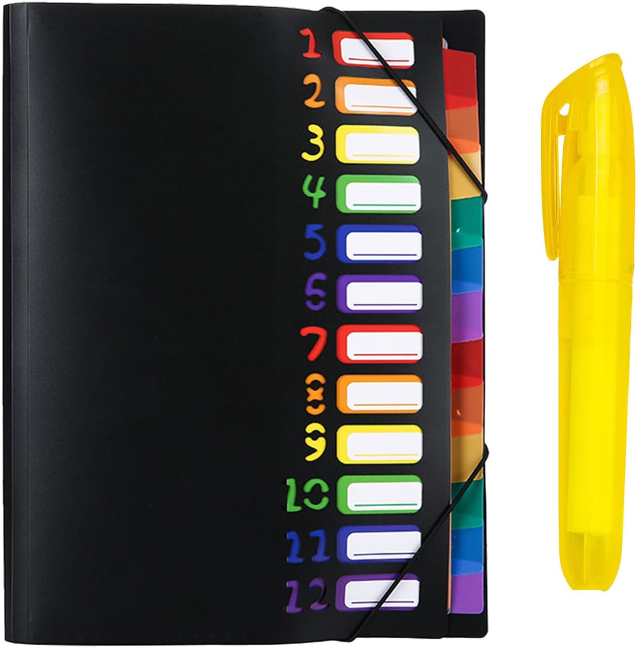 Nizirioo Dokumentenmappe A4, Fächermappe Mit Textmarker, 13 Fächer ...