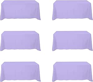 Amazon.com: BRILLMAX 6 Pack Lavender Tablecloths for 6 Foot Rectangle ...