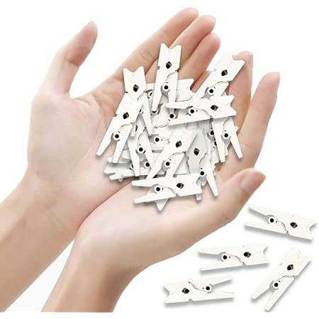 100 Mini Pegs, Wooden Coloured Mini Pegs For Photos, Small Wooden Pegs ...