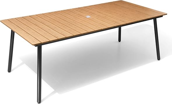 Amazon.com: VredHom Outdoor Dining Table for 6-8, 82.7 inch Patio ...
