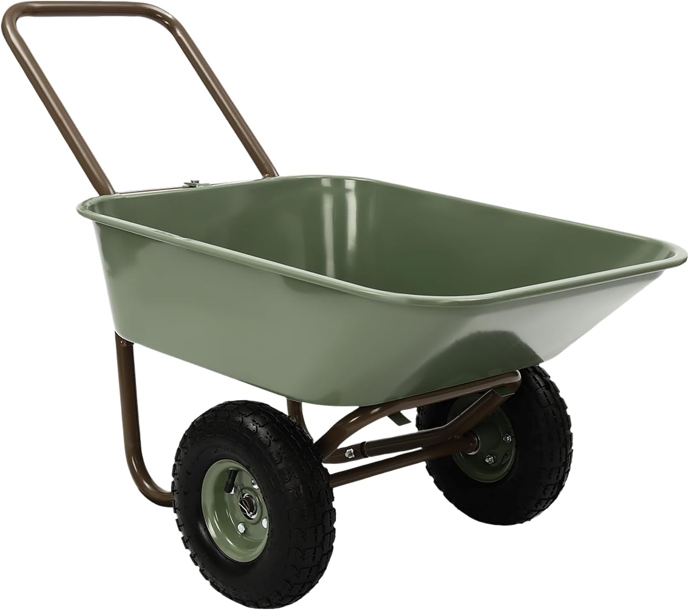 Amazon.com : Garden Dual-Wheel Wheelbarrow, Heavy Duty Utility Yard ...