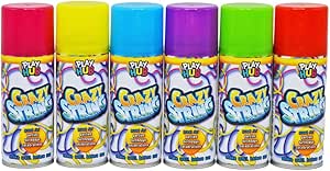 6 x Assorted Crazy Silly String Spray – 51ml | Fun Party Spray for ...