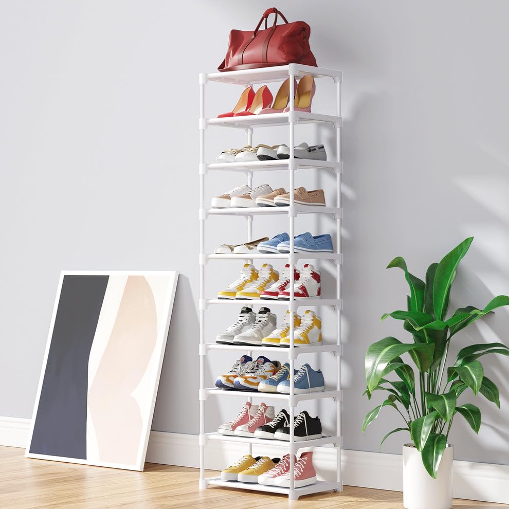 Kitsure Shoe Organizer - 10-Tier Tall Shoe Rack for Closet, Entryway ...