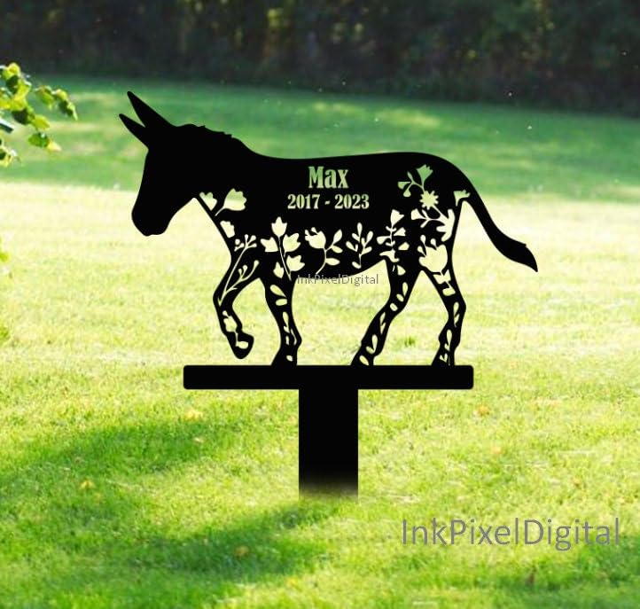 Amazon.com: Custom Donkey Memorial Metal Stake, Personalized Donkey ...
