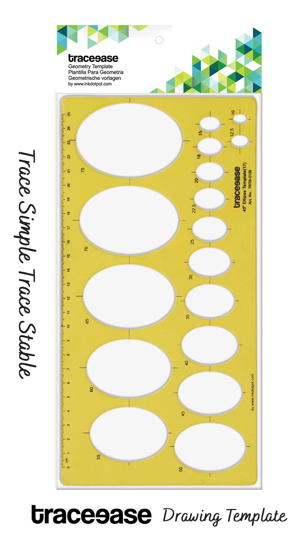 Snapklik.com : Traceease Geometric Drafting 45 Ellipse Template Drawing ...