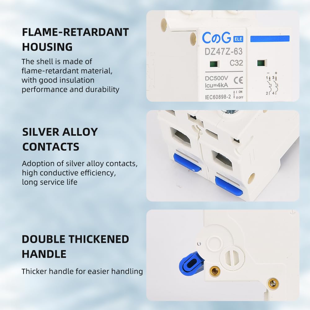 Snapklik.com : DC Miniature Circuit Breaker, 2 Pole 32 Amp 500V DC ...