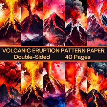 Volcanic Eruption Scrapbook Paper 40 Pages 20 Sheets: Volcano Pattern ...