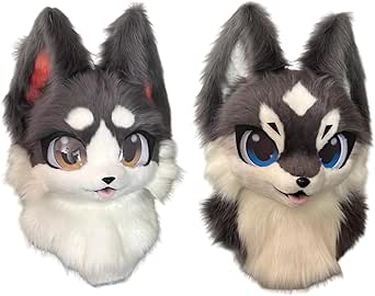 Amazon.co.jp: [Bensas] Kemono Kigurumi Mask Cosplay Fur Suit Costume (A ...
